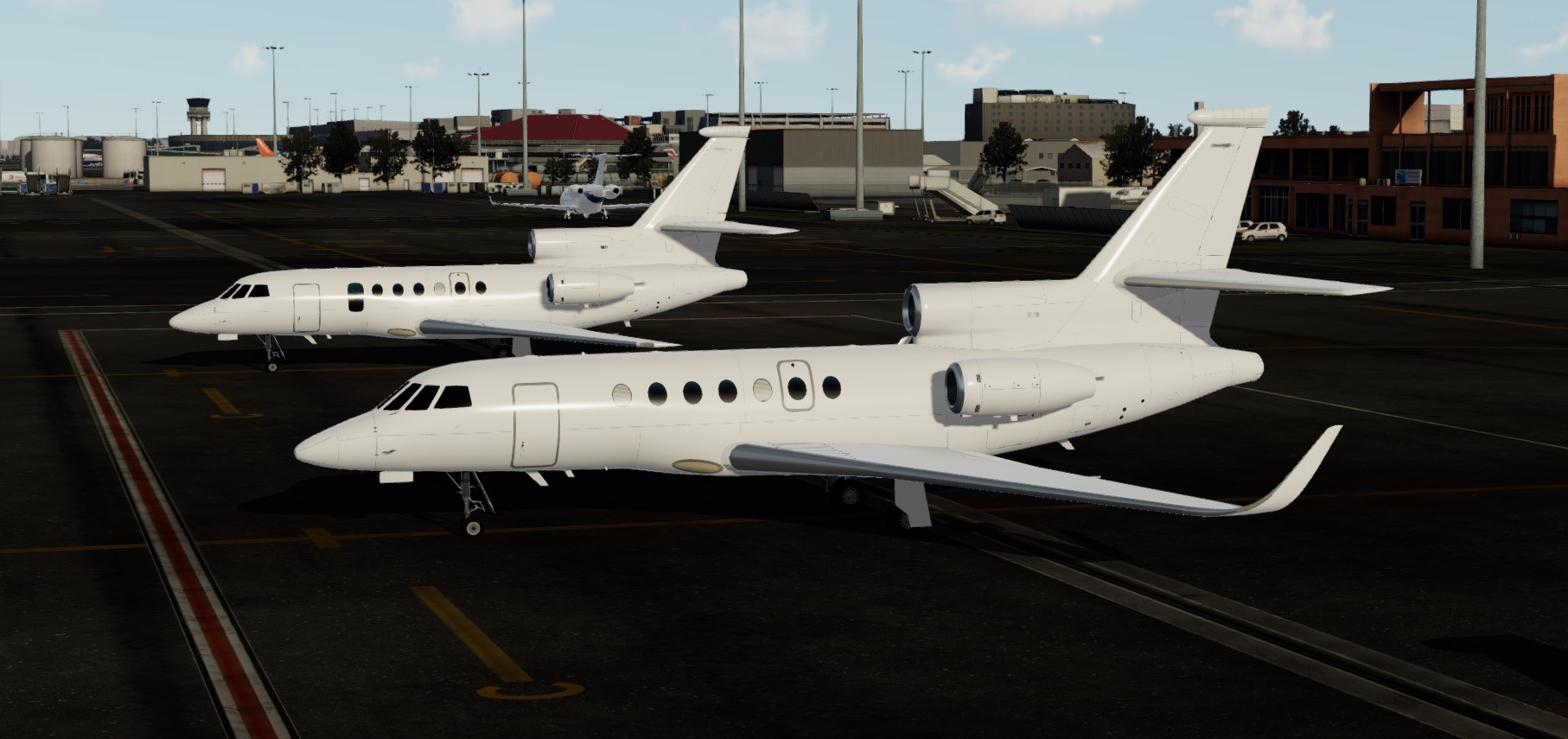 Falcon 50 Sat with Winglets version next to Surmar Version , work in ...